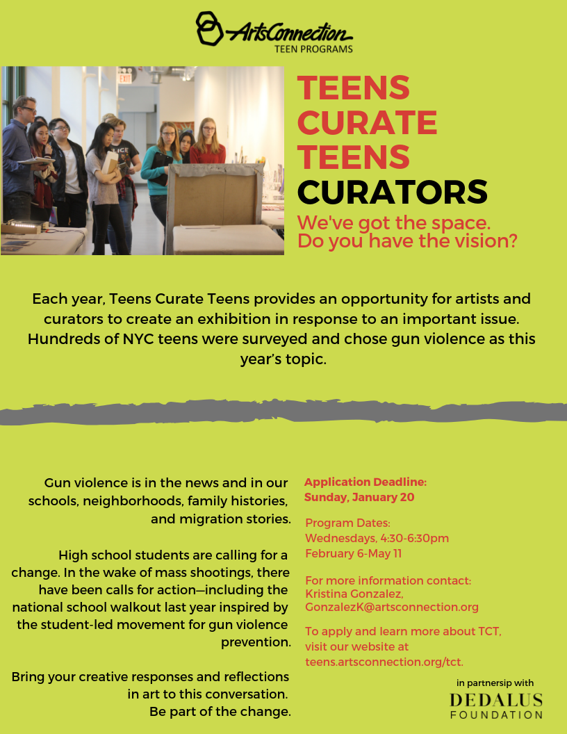 TCT Curators Flyer 2019 - ArtsConnection Teen Programs